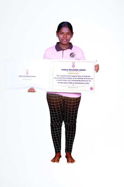 Longest time to hold the Ustrasana Pose (Yoga) at an altitude of 8 feet ...